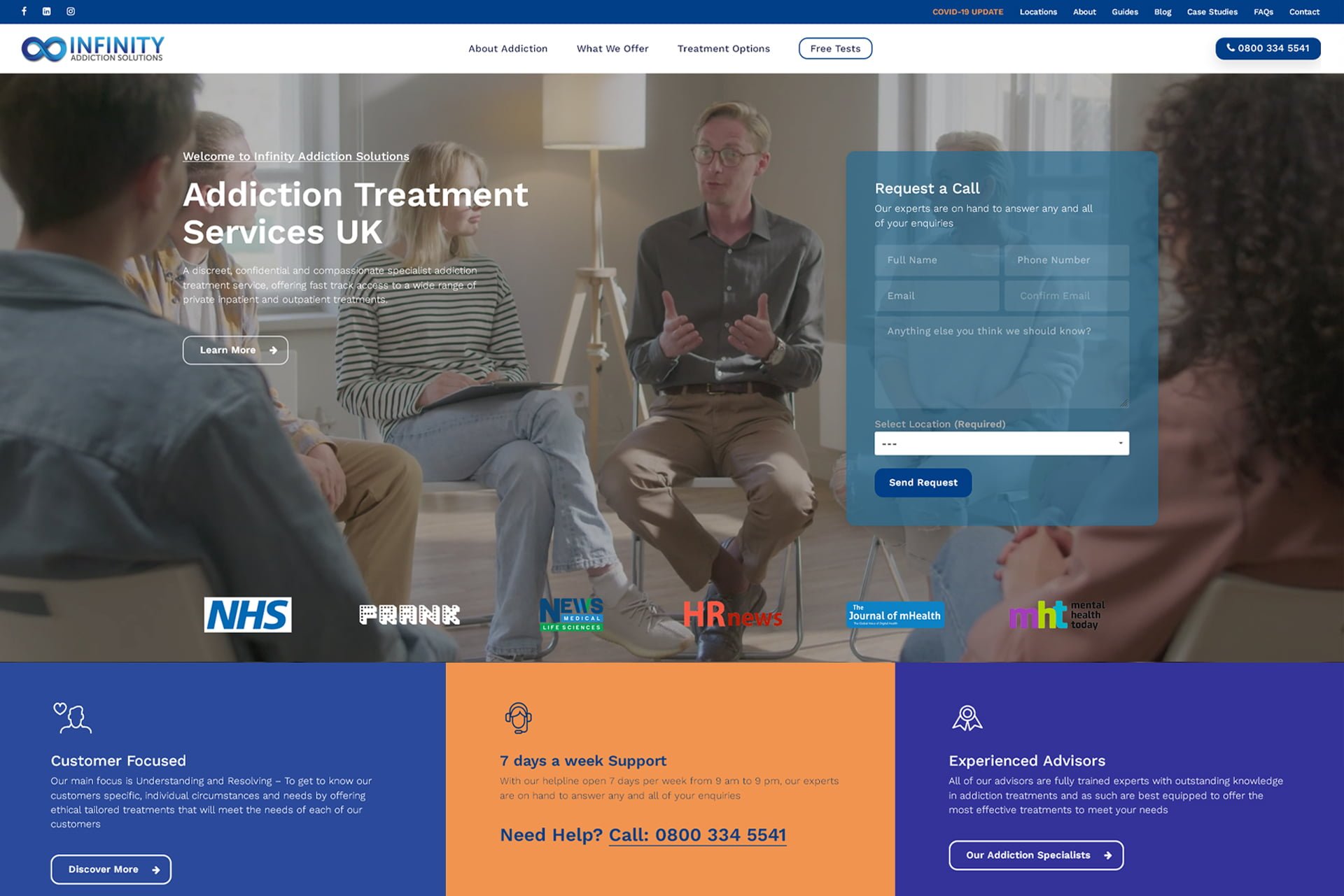 Infinity Addiction Solutions - Rehab Website Design & SEO